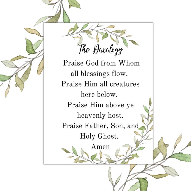 Doxology Printable Laurel Leaf Design - Etsy