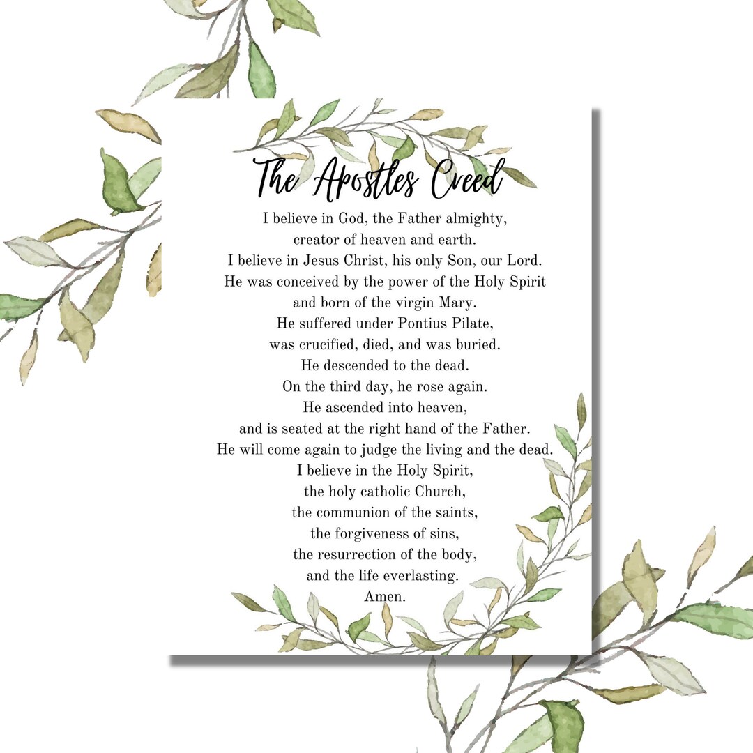 The Apostles Creed Printable - Etsy