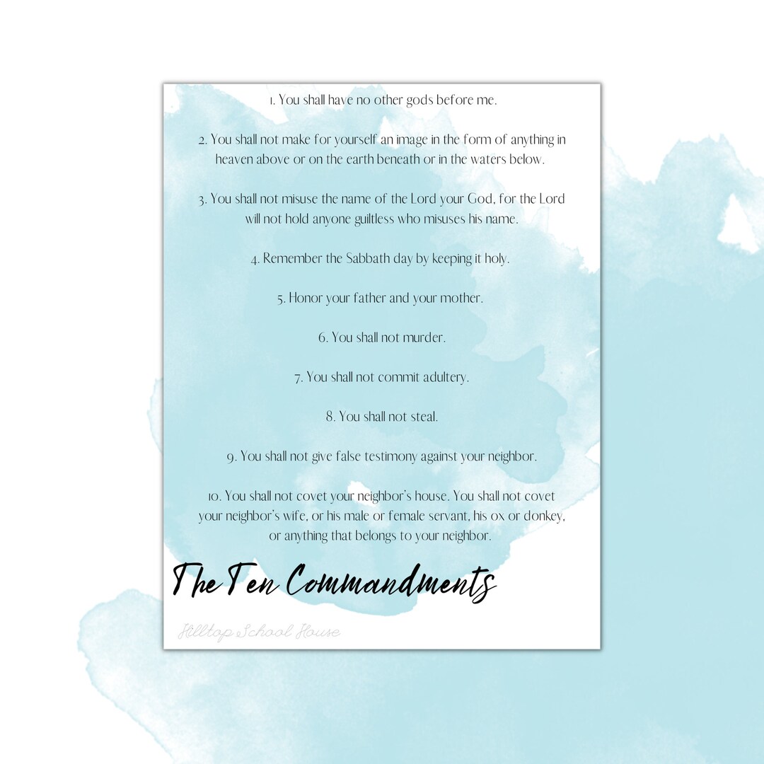 Ten Commandments Printable - Etsy