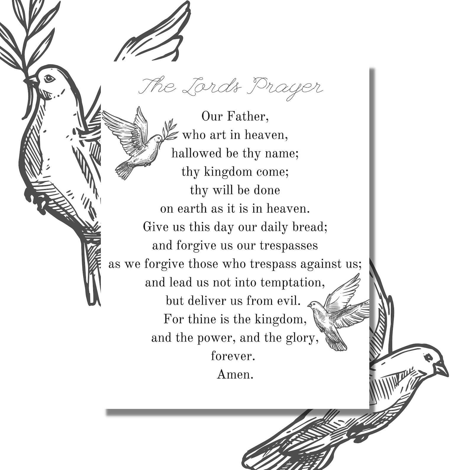 The Lord Prayer Printable - Etsy