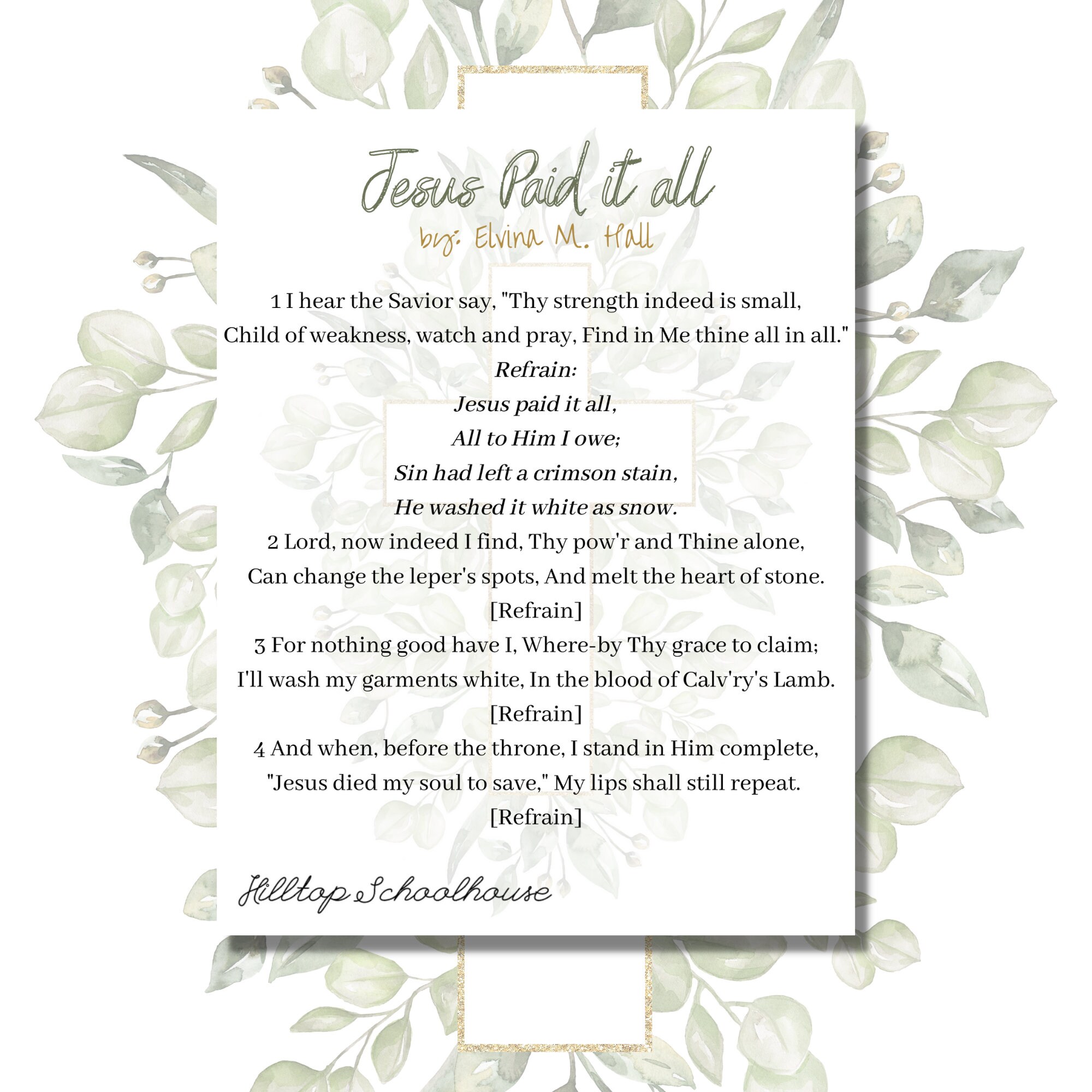 Easter Hymns Printable - Etsy