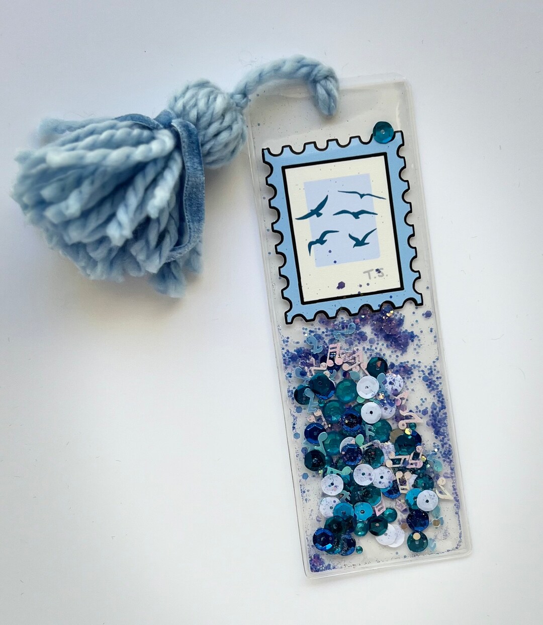 1989 Era Postage Stamp Glitter Shaker Bookmark Glitter Bookmark ...