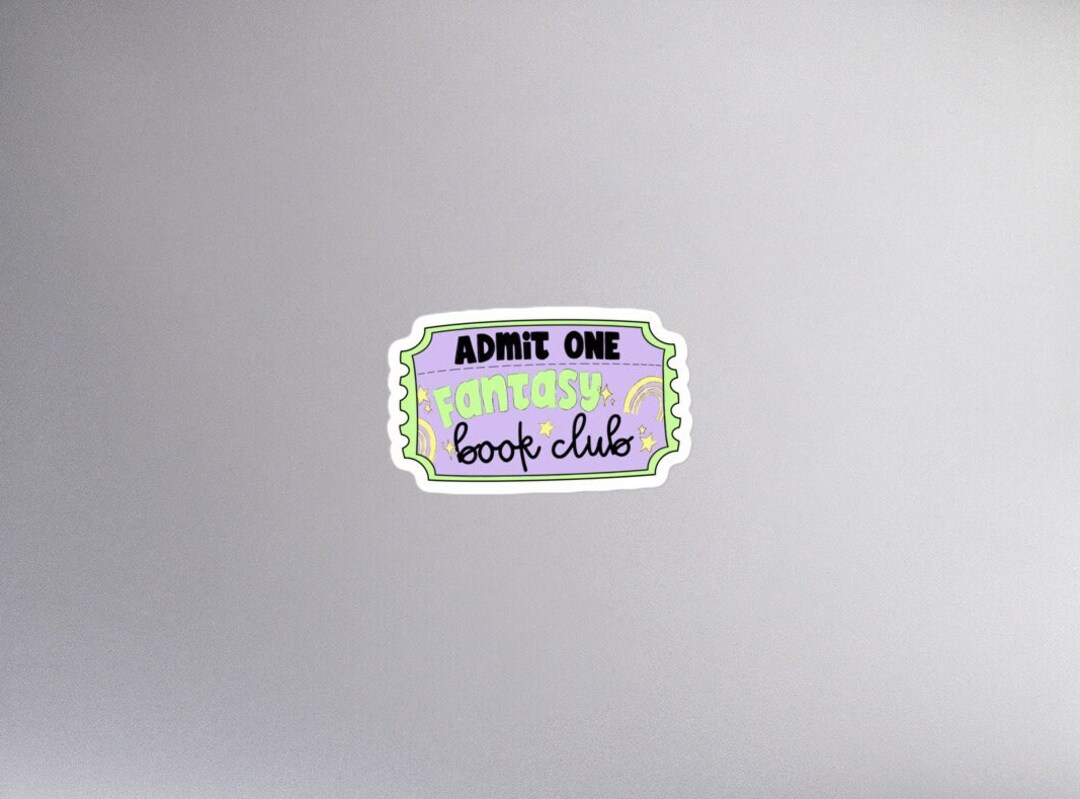 Fantasy Book Club Ticket Sticker Bubble-free Stickers - Etsy