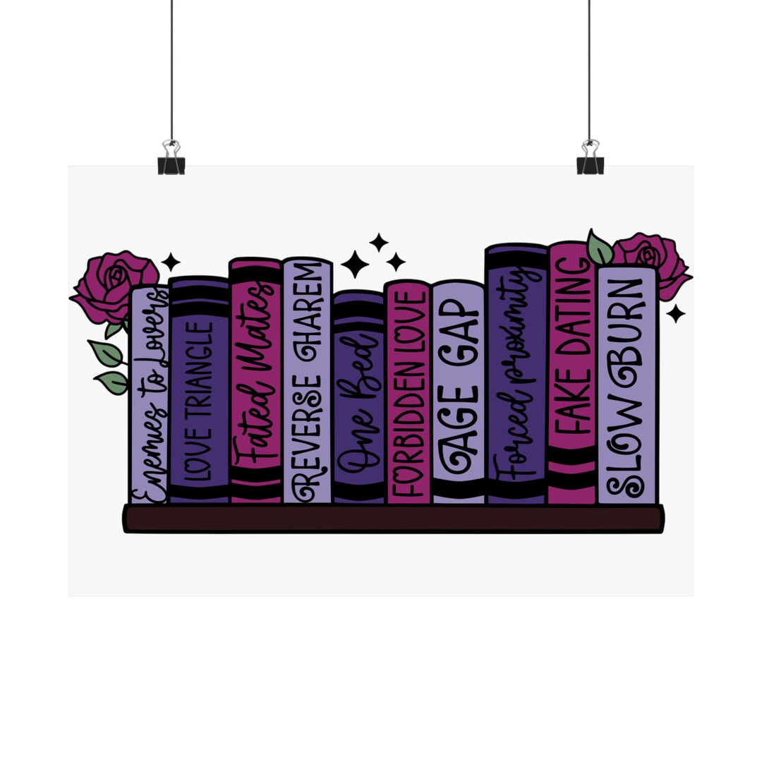 Tropes Bookshelf Matte Horizontal Posters Bookish Merch - Etsy