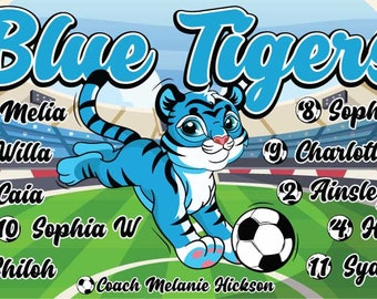 ROYAL BLUE SONICS Soccer Team Banner - Customize With Your Players and ...