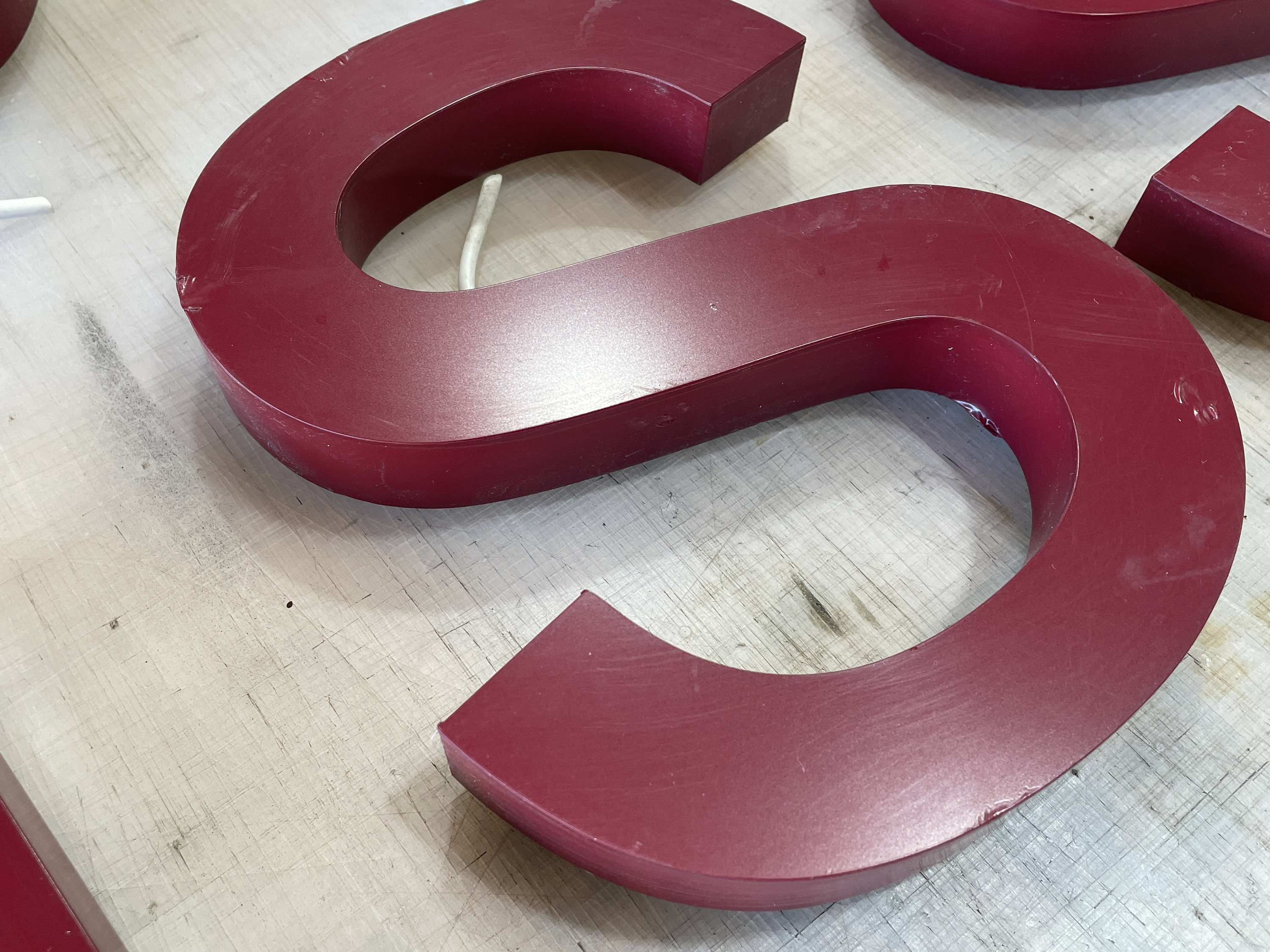 Vintage Dark Red Plastic Letters - Your Choice - Electric Lit Channel ...