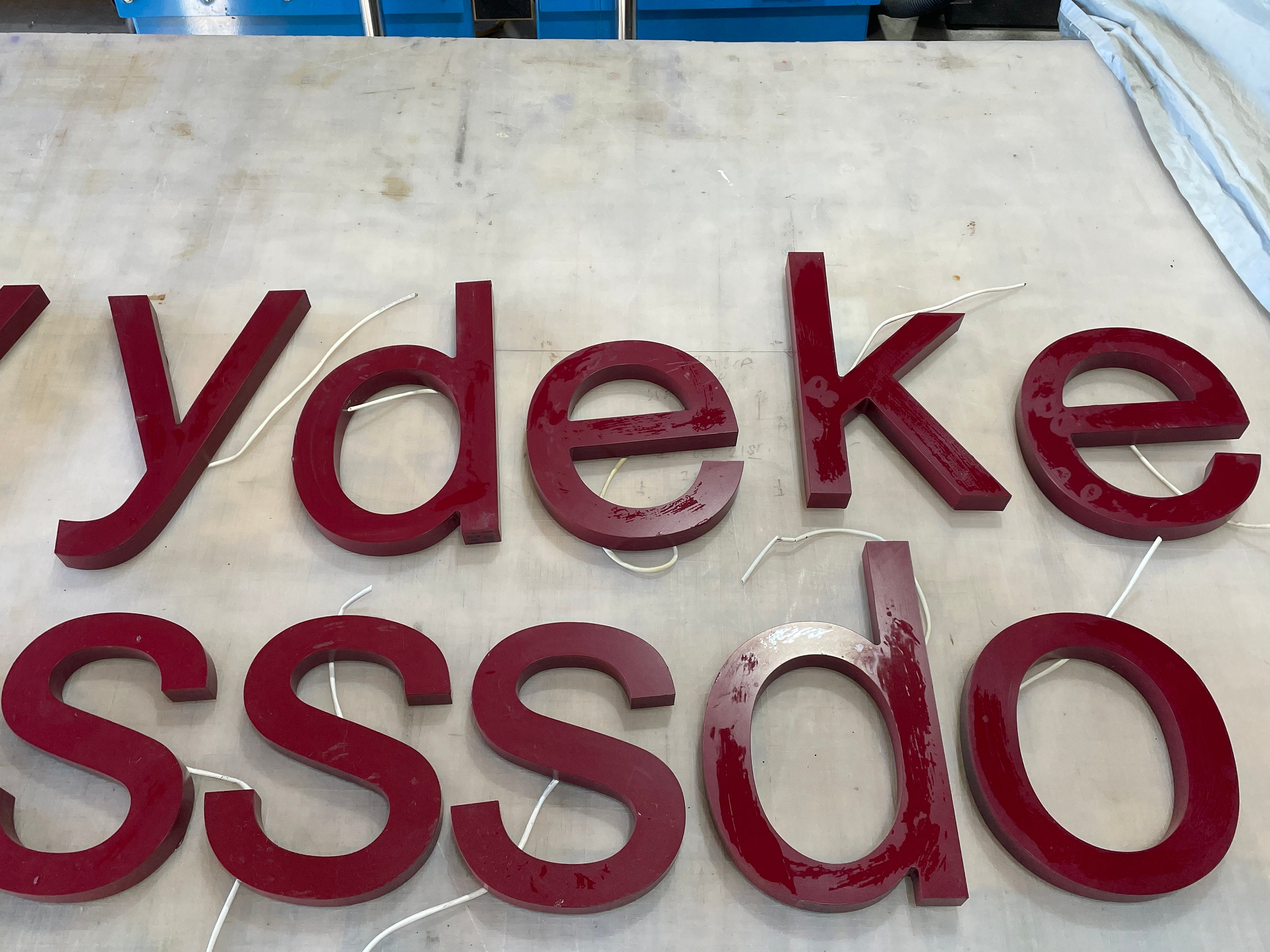 Vintage Dark Red Plastic Letters - Your Choice - Electric Lit Channel ...