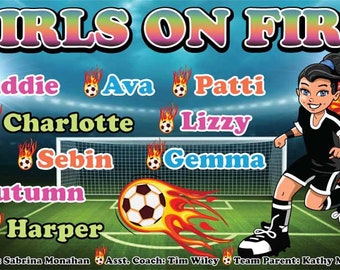 GOLDFISH 2 Soccer Team Banner Customize With Your Players and Coach ...