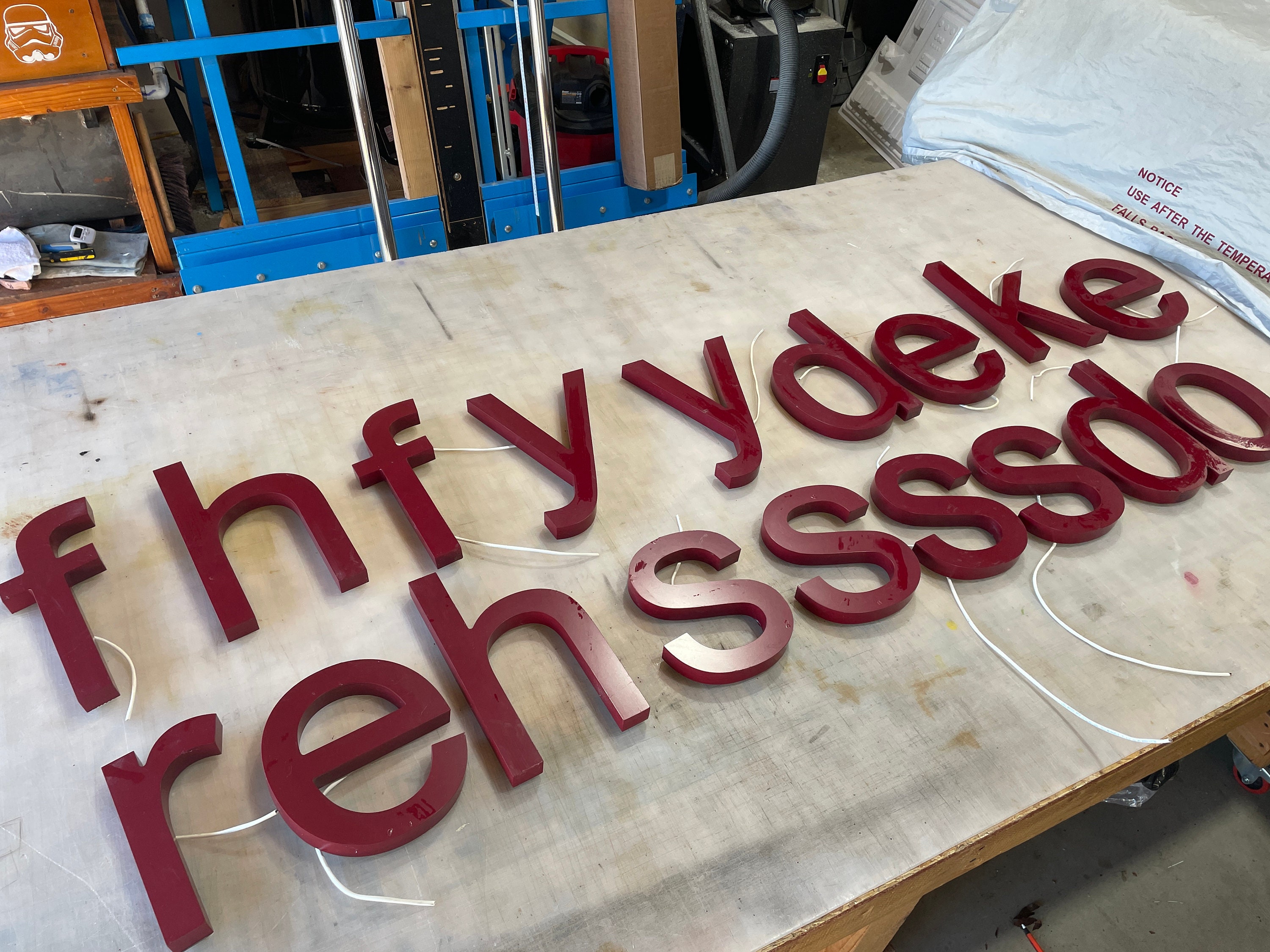 Vintage Dark Red Plastic Letters - Your Choice - Electric Lit Channel ...