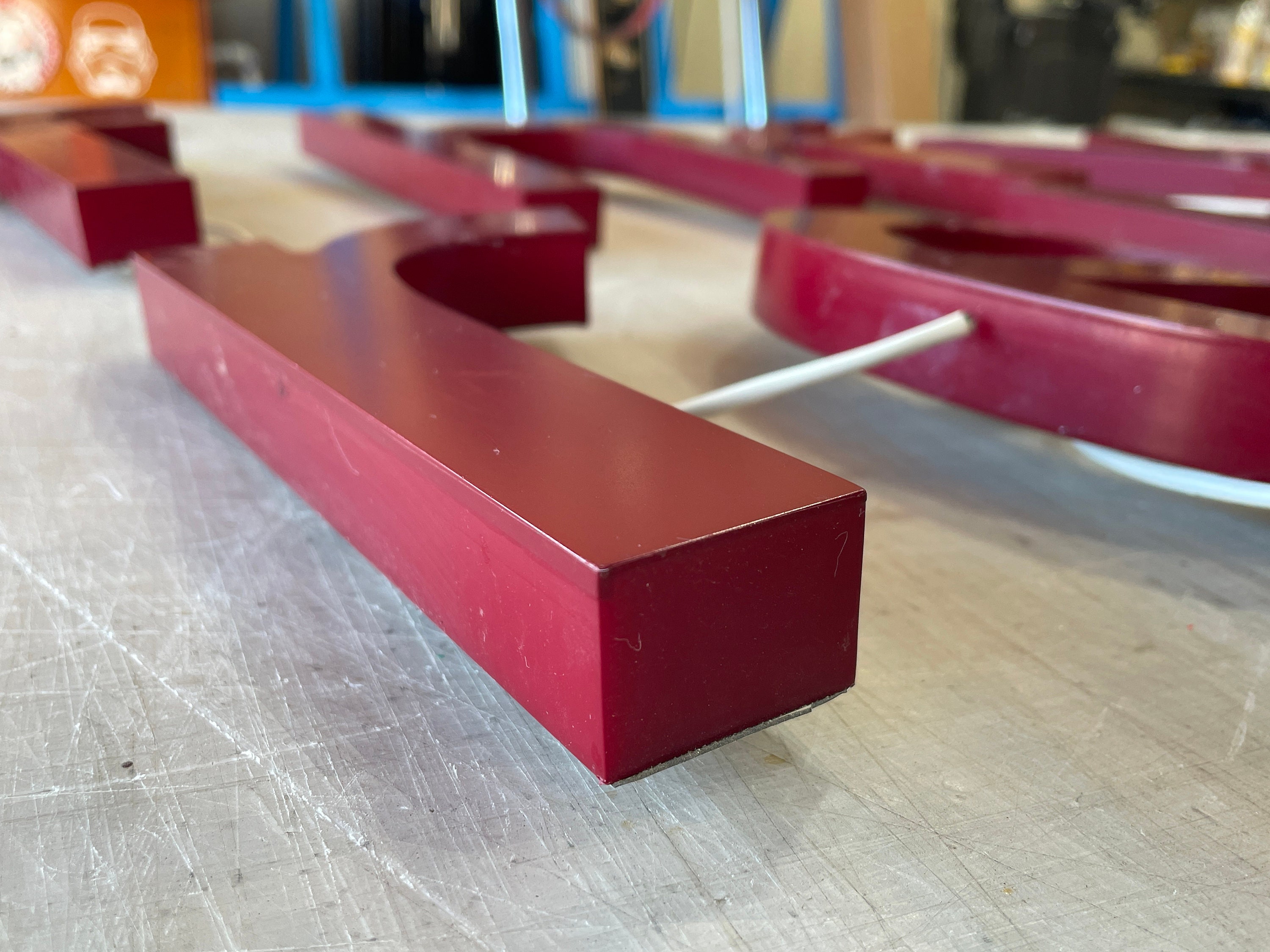 Vintage Dark Red Plastic Letters - Your Choice - Electric Lit Channel ...