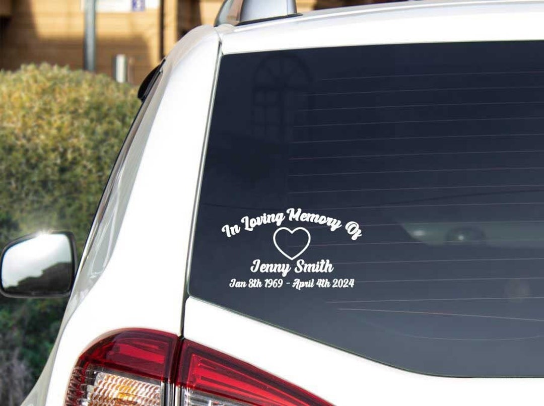 Custom in Loving Memory of Loved One Car Window Sticker Memorial Decal ...
