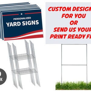 Custom Yard Sign 10 Pack-18 X 24 Inch Coroplast-durable-metal Stakes or ...