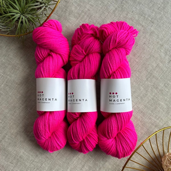 Hot Pink Yarn - Etsy
