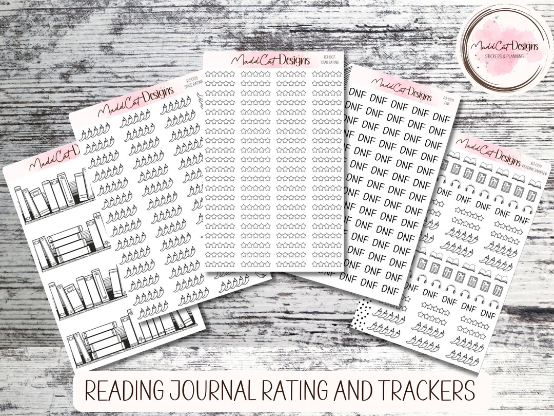 Rating and Tracking Stickers Reading Journal - Etsy