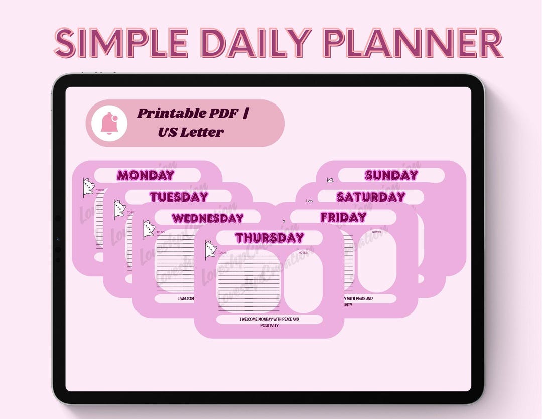 Printable Daily Week Planner - Etsy