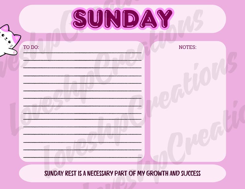 Printable Daily Week Planner - Etsy