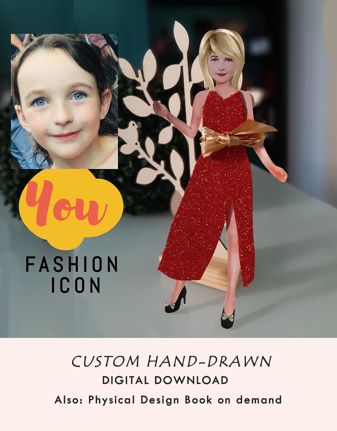 Personalized Paper Dolls, Printable, Hand Drawn, Unique Gifts for Girls ...