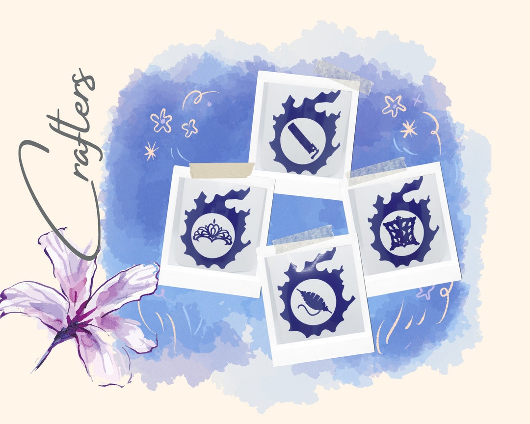 FFXIV Crafter Doh Job Icon Sticker Decal Carpenter crp Goldsmith gsm ...