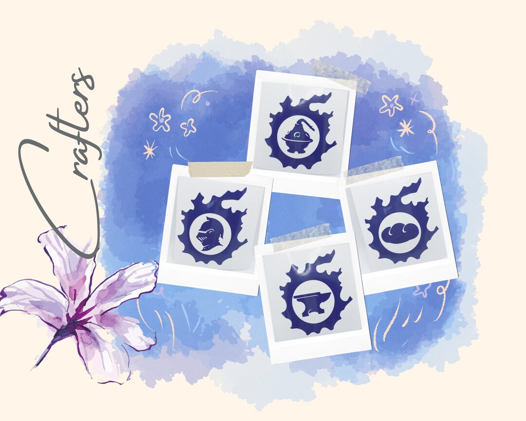 FFXIV Crafter Doh Job Icon Sticker Decal Alchemist alc Armorer arm ...