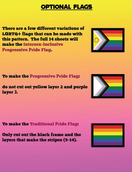 Progressive Pride Flag,svg Cut File,layered Cardstock,pdf, Hand Cut ...