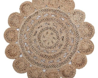 Scalloped Edge Round Rug - Etsy