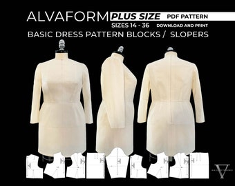 Alvaform sizes 2-14 Basic Dress Pattern Blocks / Slopers PDF DOWNLOAD ...