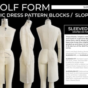 Wolf Form (sizes 4-18) Basic Dress Pattern Blocks / Slopers (PDF ...