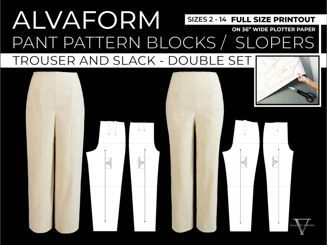 Alvaform sizes 2-14 Pant Pattern Blocks / Slopers Trouser - Etsy