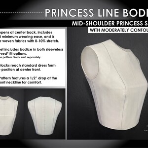 Princess Line Bodice Sewing Pattern and Pattern Block Set - Etsy