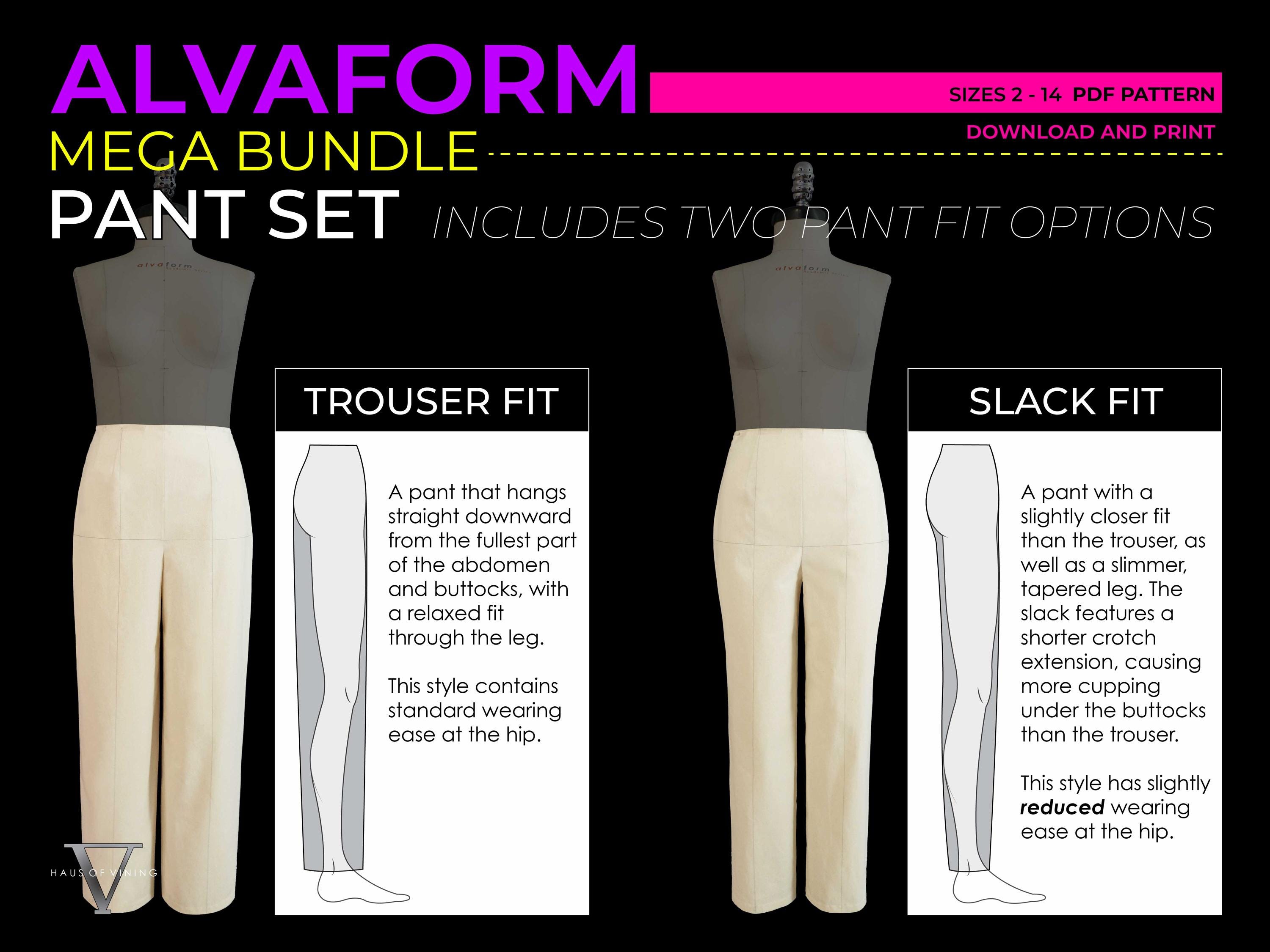 Alvaform (sizes 2-14) Basic Dress & Pant - Mega Bundle - Pattern Blocks ...