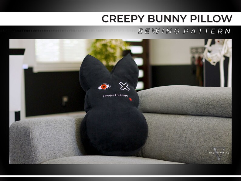Creepy Bunny Pillow Sewing Pattern - PDF Digital Download, W/ VIDEO ...