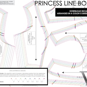 Princess Line Bodice Sewing Pattern and Pattern Block Set - Sizes 4-18 ...