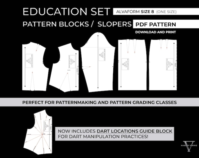 Alvaform PLUS SIZE (sizes 14-36) Basic Dress Pattern Blocks / Slopers ...