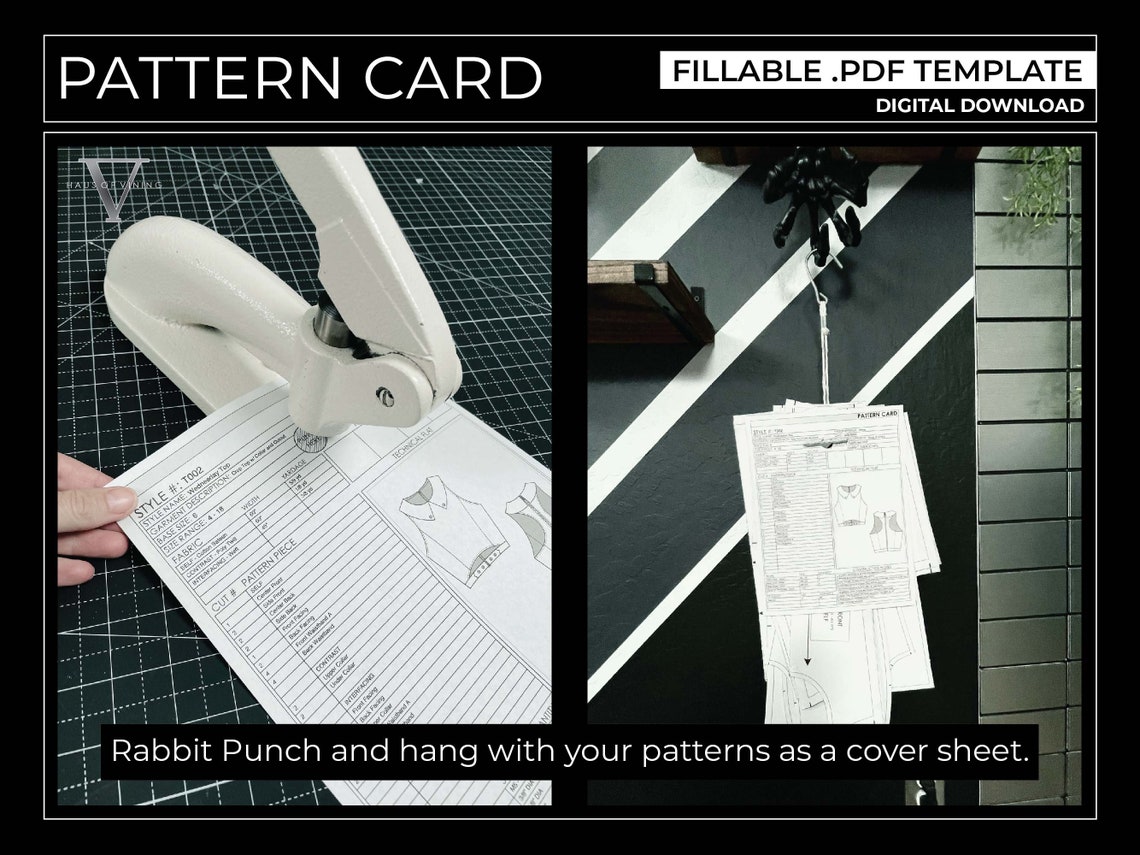 Pattern Card - Fillable Template for Apparel Industry Tech Packs (PDF ...