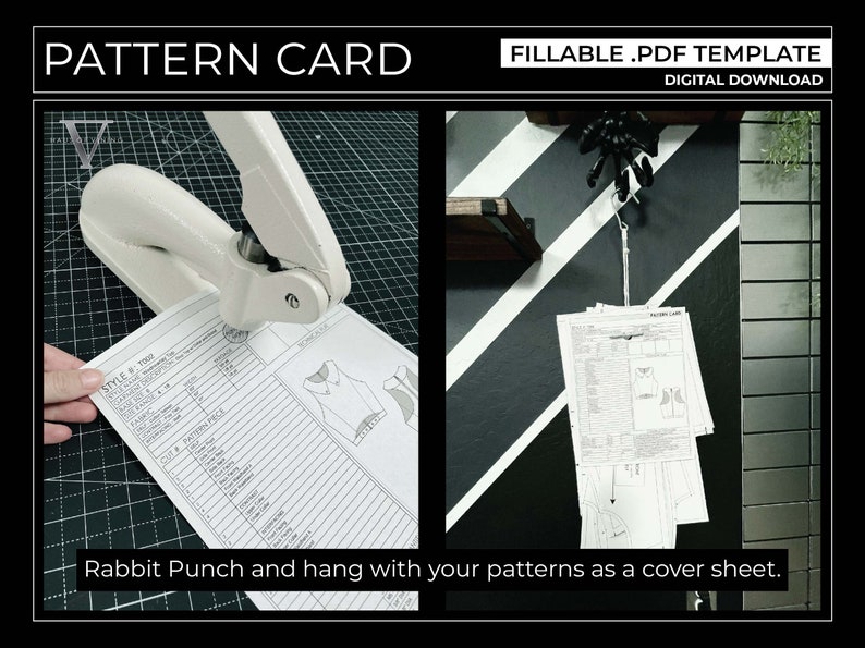 Pattern Card - Fillable Template for Apparel Industry Tech Packs (PDF ...