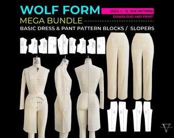 Alvaform PLUS SIZE (sizes 14-36) Basic Dress Pattern Blocks / Slopers ...