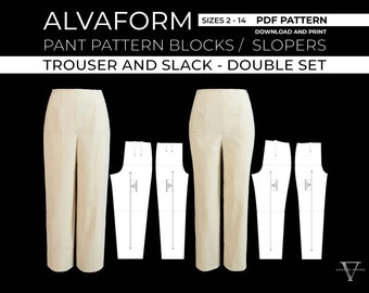 Alvaform sizes 2-14 Basic Dress Pattern Blocks / Slopers PDF DOWNLOAD - Etsy