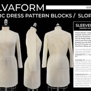 Alvaform (sizes 2-14) Basic Dress Pattern Blocks / Slopers (FULL SIZE ...