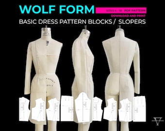 Alvaform PLUS SIZE (sizes 14-36) Basic Dress Pattern Blocks / Slopers ...