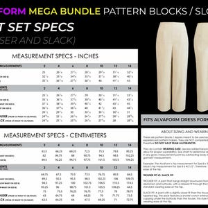 Alvaform (sizes 2-14) Basic Dress & Pant - Mega Bundle - Pattern Blocks ...