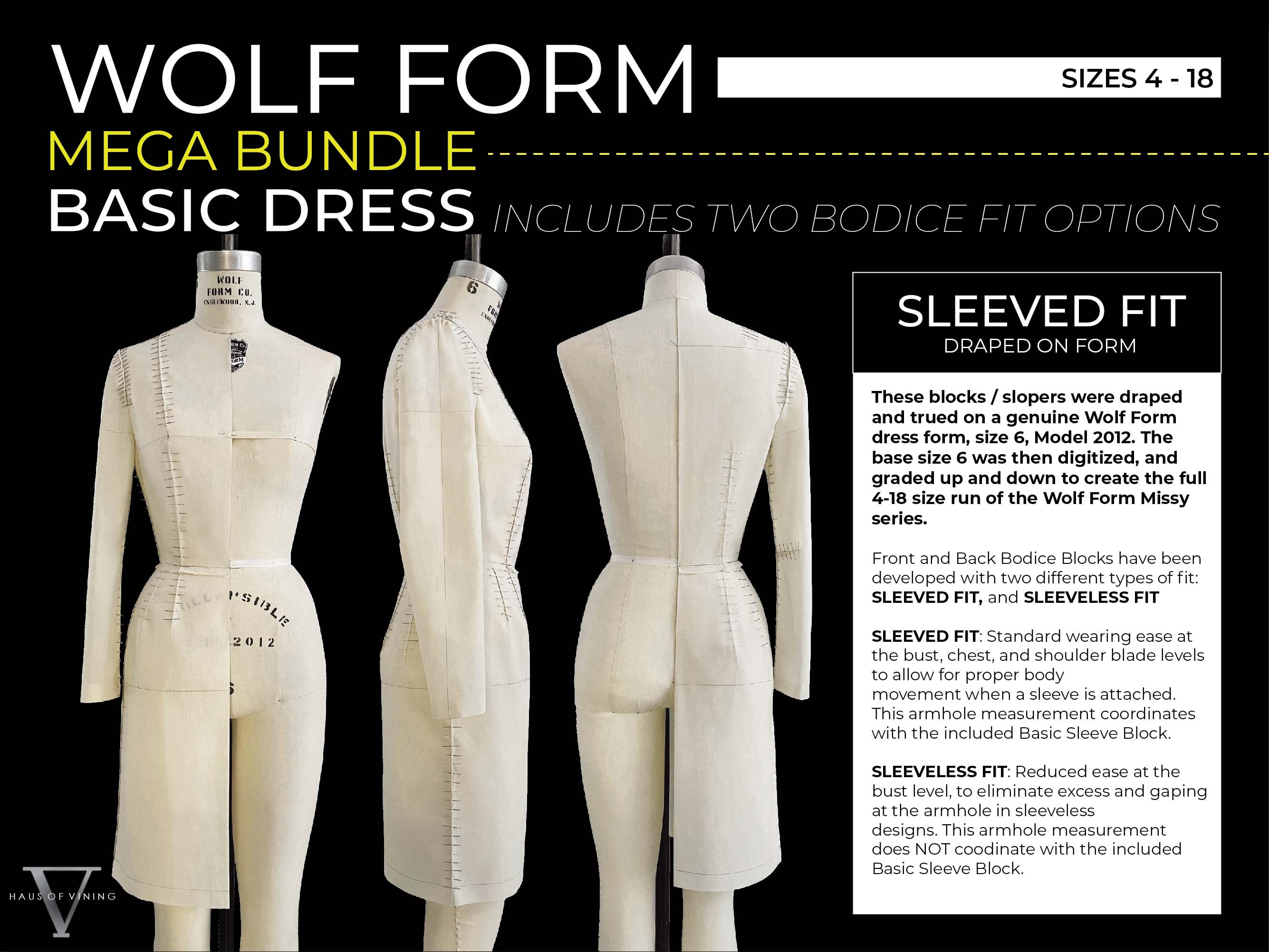 Wolf Form sizes 4-18 Basic Dress & Pant mega Bundle Pattern Blocks ...