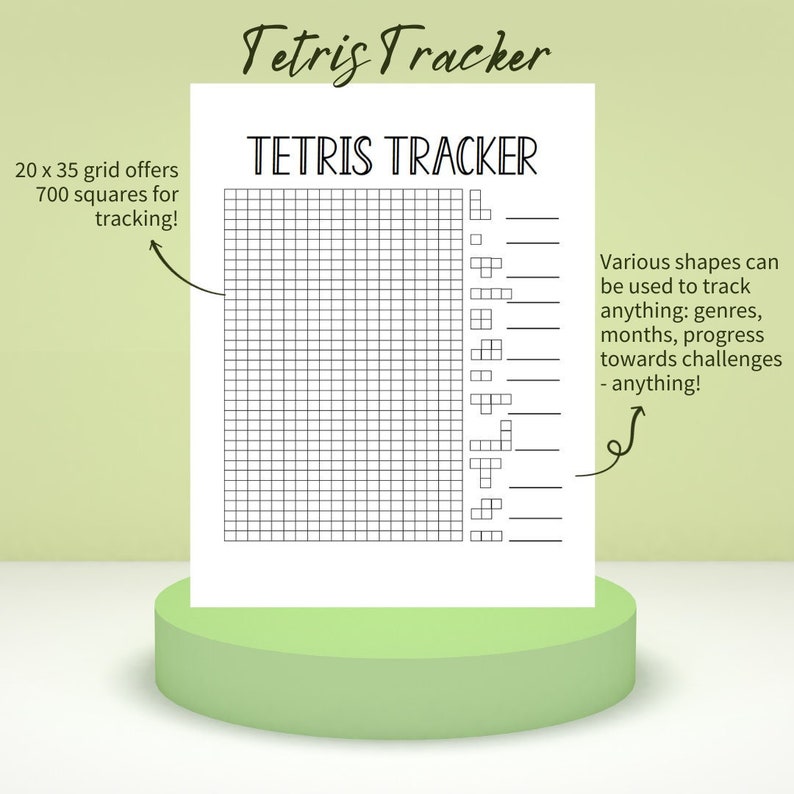 Tetris Tracker, Reading Tracker, Book Tracker, Challenge Tracker ...