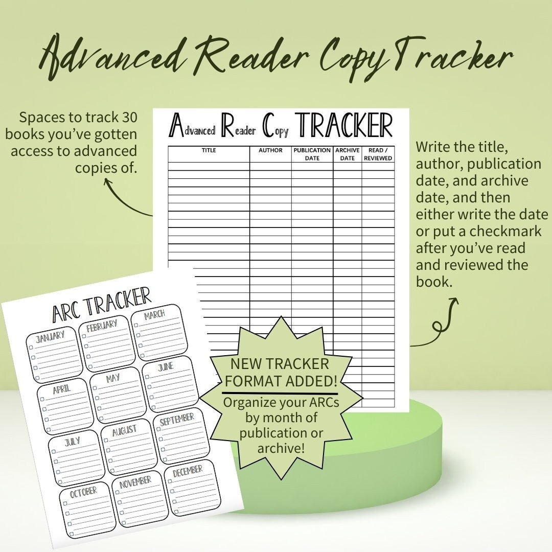 Advanced Copy Reading Tracker, Netgalley Tracker, Book Tracker, Reading ...