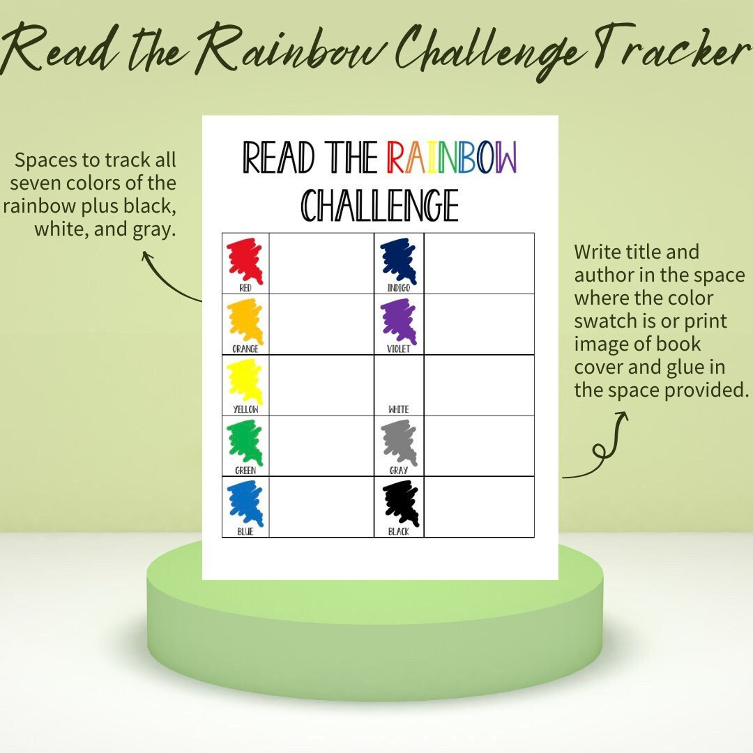 Read the Rainbow Challenge, Reading Tracker, Book Tracker, Reading Bujo ...