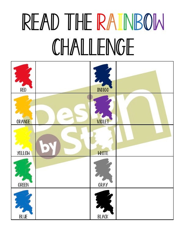 Read the Rainbow Challenge, Reading Tracker, Book Tracker, Reading Bujo ...