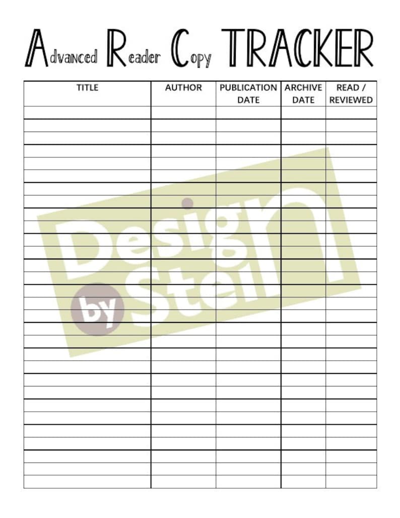 Advanced Copy Reading Tracker, Netgalley Tracker, Book Tracker, Reading ...
