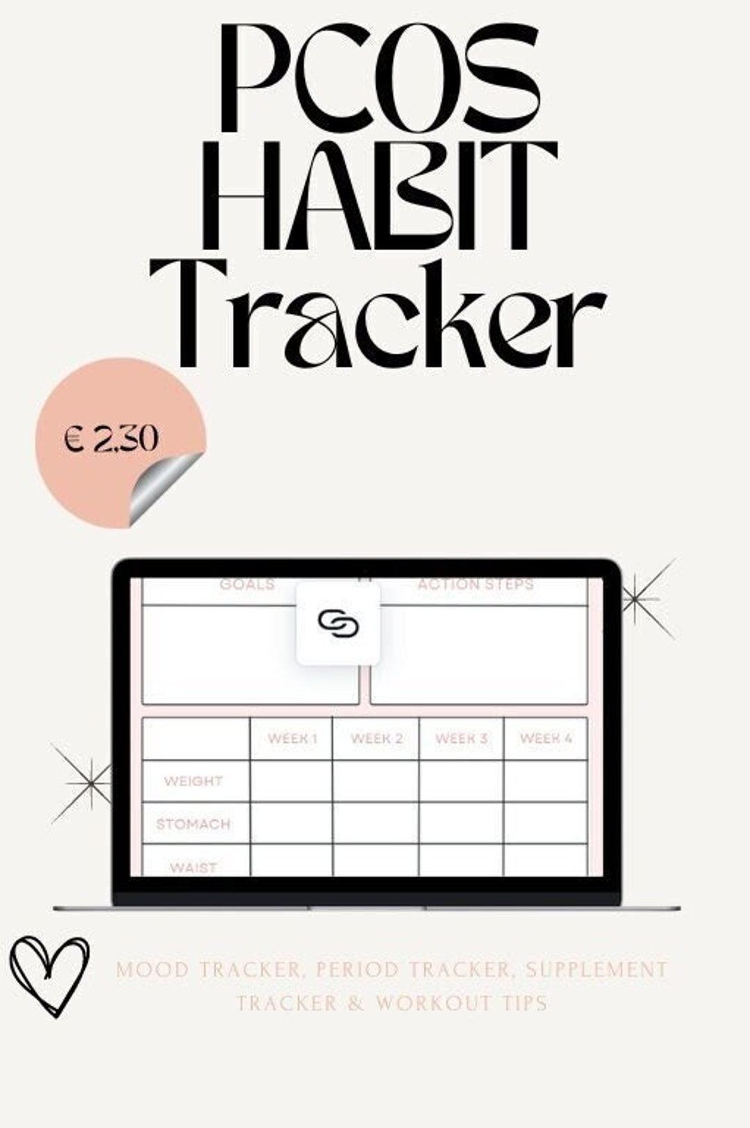 PCOS Journal, PCOS Habit Tracker, PCOS Workout Tracker, Pcos Supplement ...