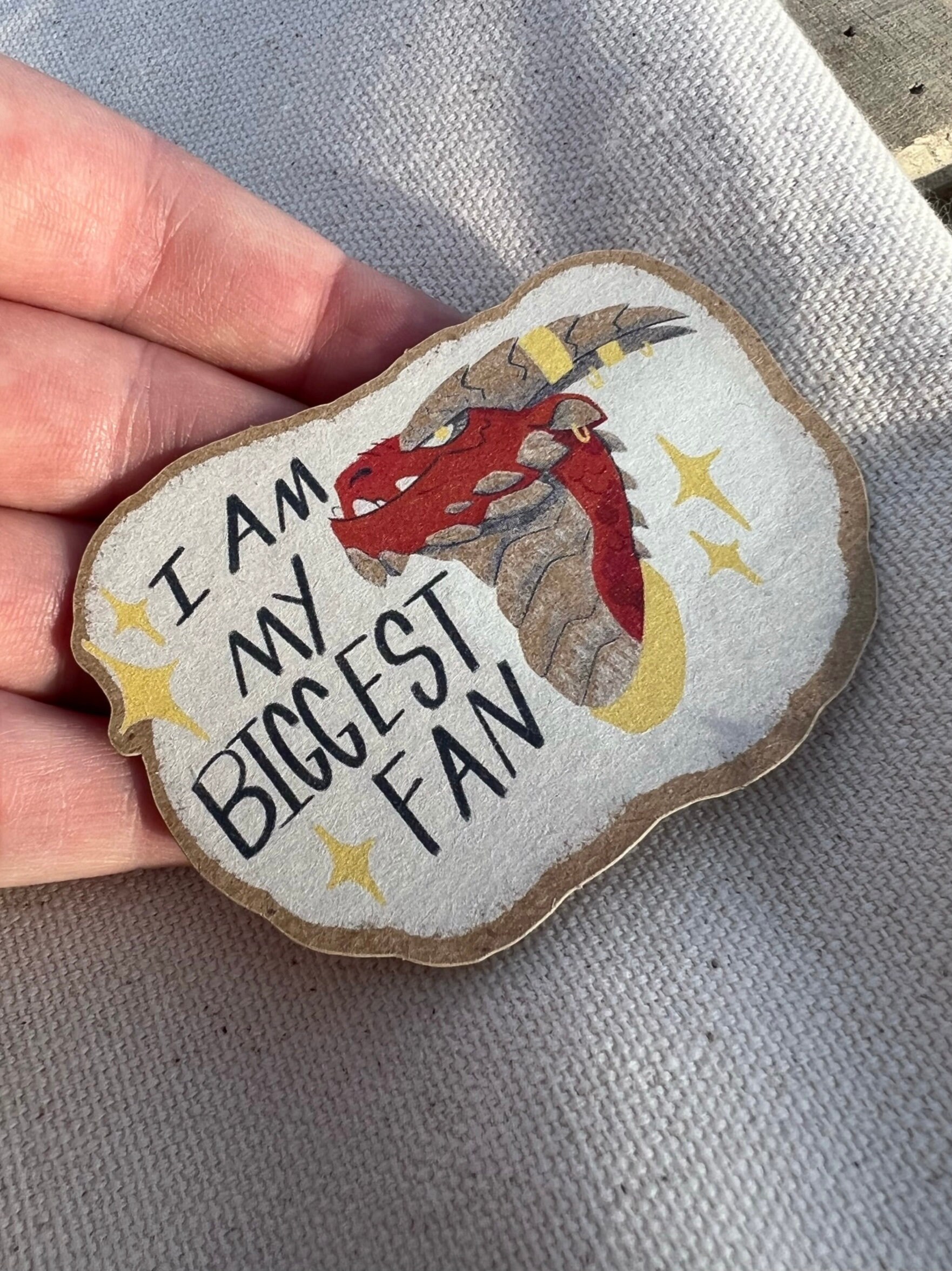 I Am My Biggest Fan Sticker | Kraft Paper | Red Dragon | Motivational ...