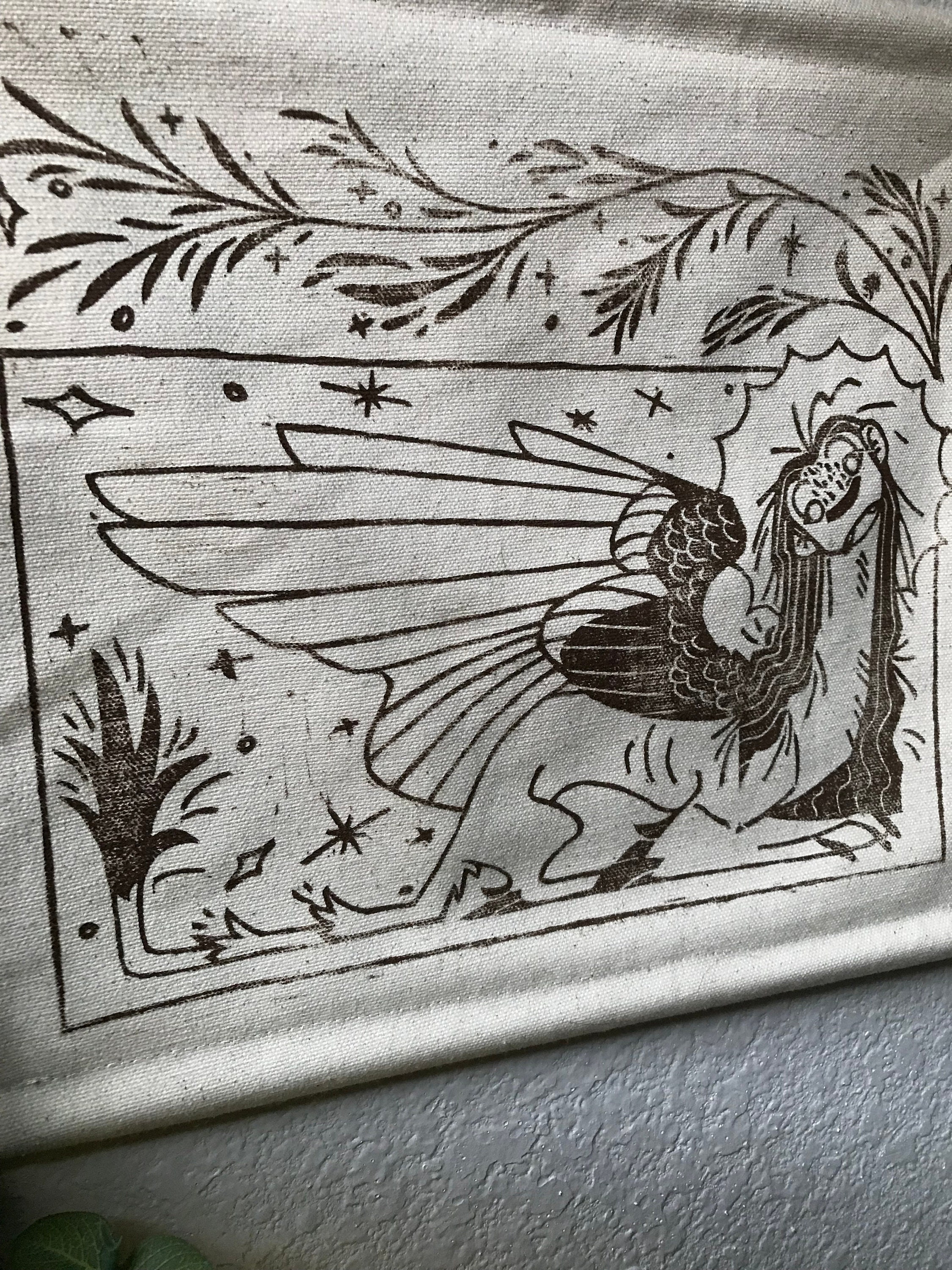 Sphinx Fantasy Wall Decor Linocut Print - Etsy