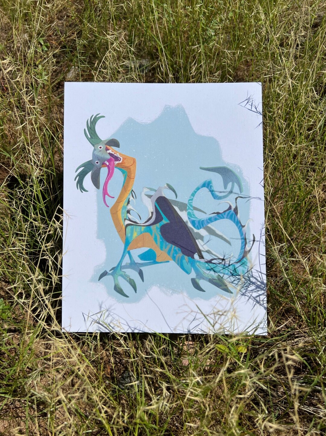 Goofy Dragon Fantasy Art Print - Etsy